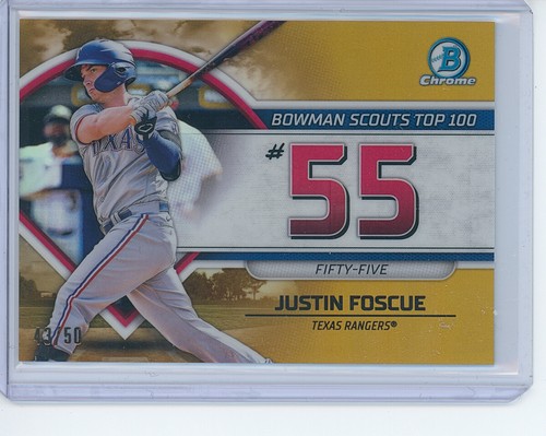 2023 Bowman Chrome Top 100 Gold /50 Justin Foscue #BTP-55 | eBay