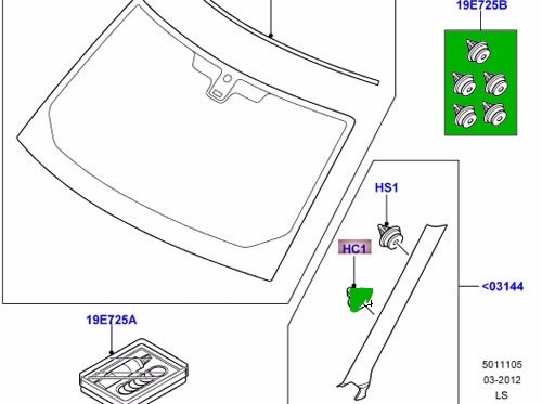 GENUINE LAND ROVER CLIPS A PILLAR RANGE ROVER SPORT 10-13 LR4 SET ...