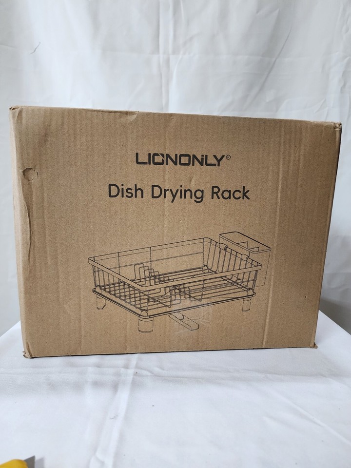 LIONONLY 1 Tier Dish Drying Rack Dish Drainer with Drainboard, Gray | eBay