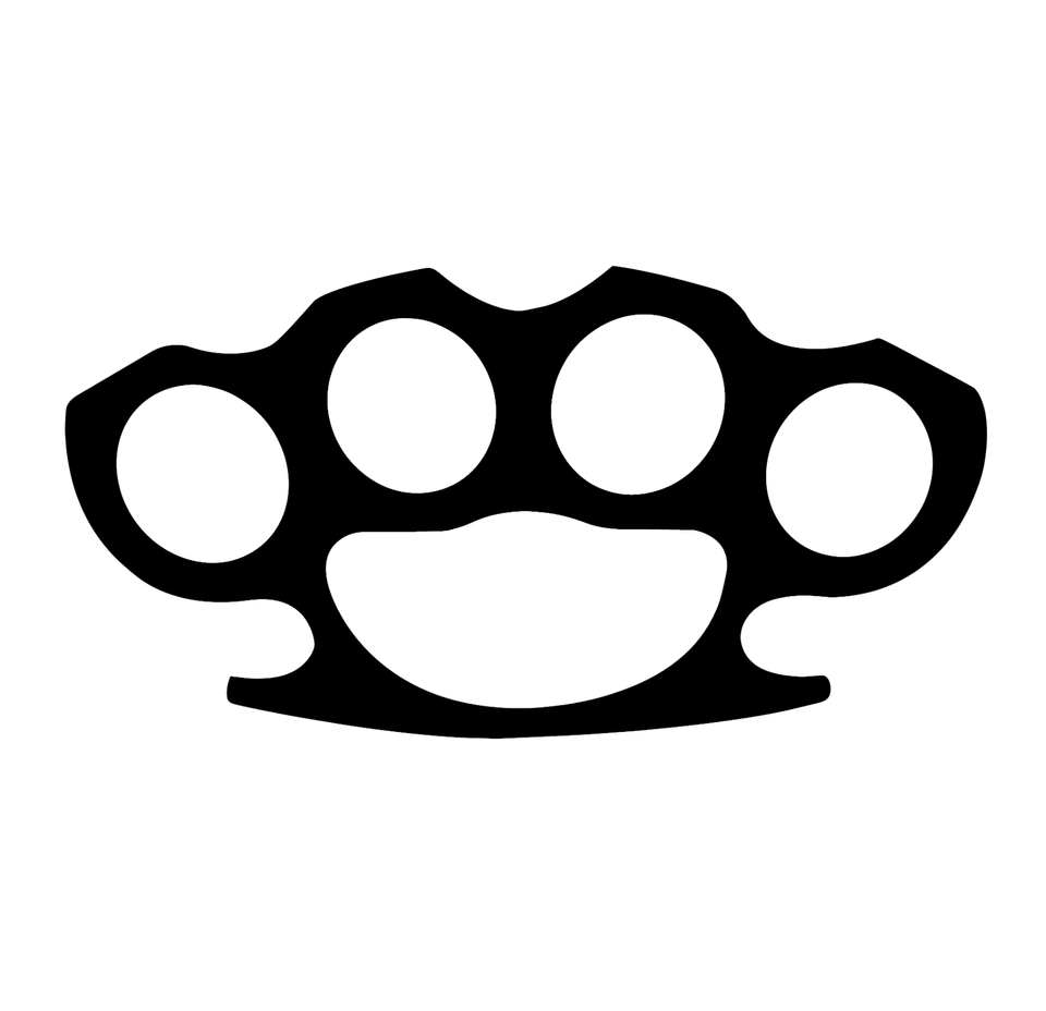 Brass Knuckle Decal Multiple Colors Available Defense Fight Swing Thug ...