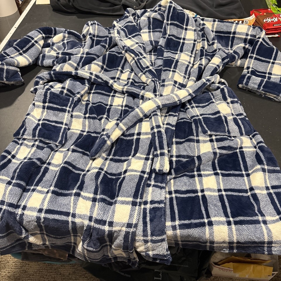 LL Bean Men's Wicked Plush Robe Ledge Size XXXL Blue | eBay