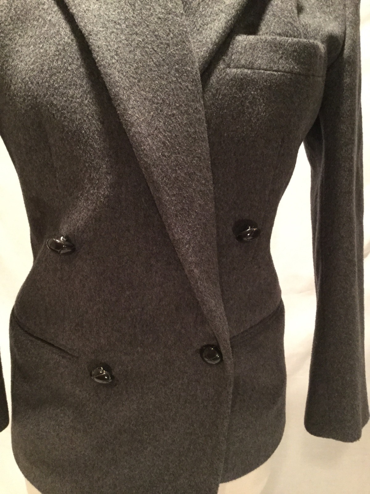 WOMEN'S SAKS FIFTH AVENUE GRAY WOOL FOUR BUTTON JACKET- SIZE 2 | eBay