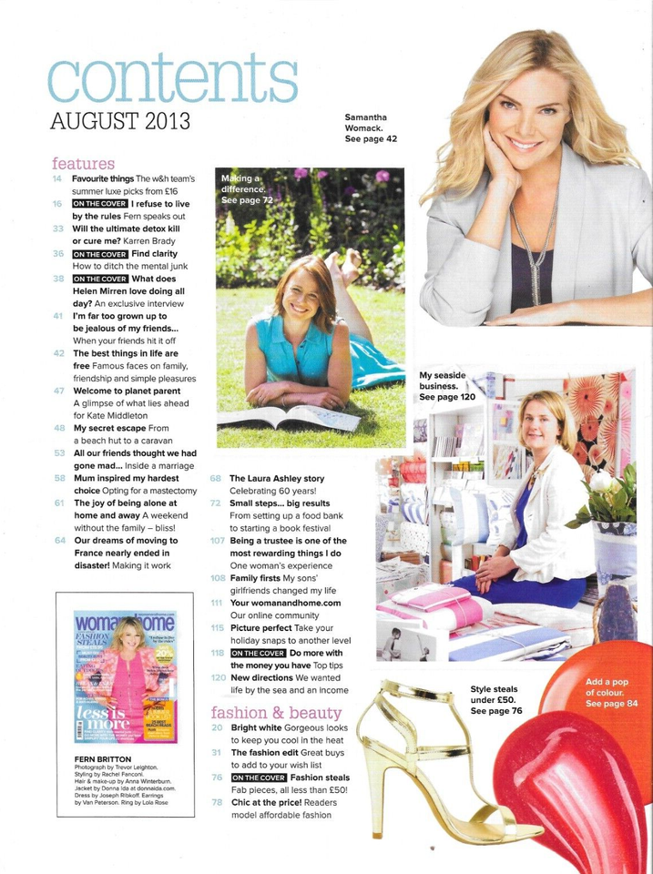 Woman And Home Magazine Fern Britton Fashion Summer Recipes Eating ...