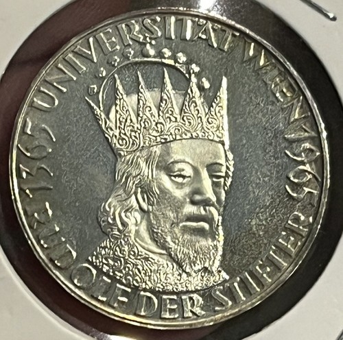 1965 AUSTRIA 50 Schilling SILVER Coin, 600th Anniversary-Vienna ...