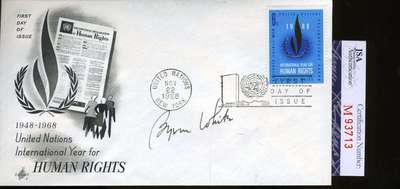 Byron Whizzer White Signed Jsa Fdc First Day Cover Authentic Autograph ...