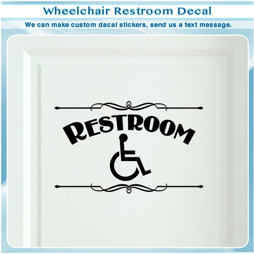 Wheelchair Restroom vinyl Sticker door Bathroom Sign Men Women Art ...