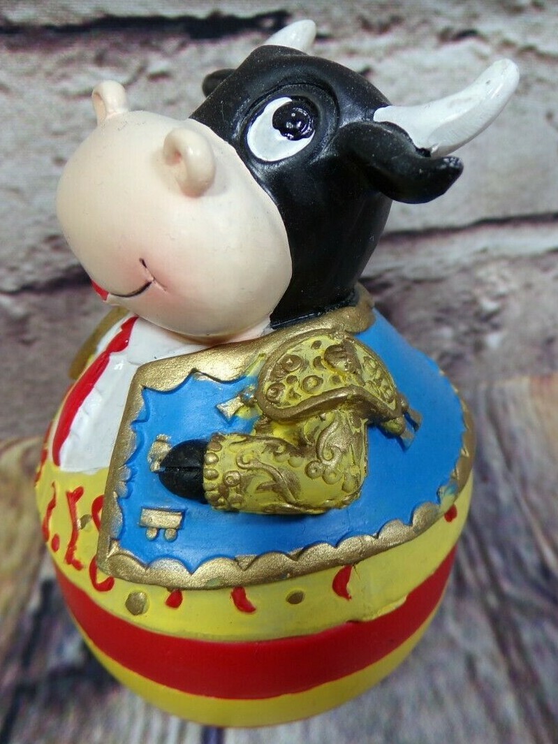 Bullfighter Roly Poly Bull Dressed As Matador Anthropomorphic Figurine ...
