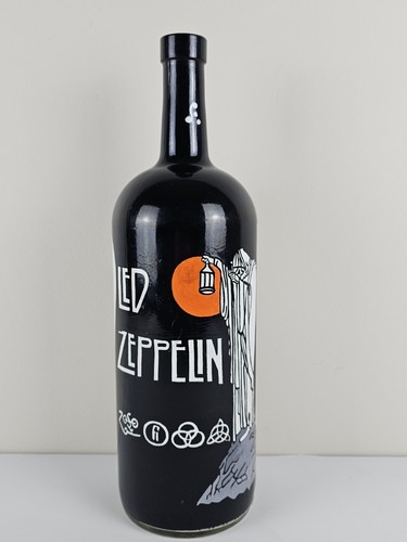 LED ZEPPELIN - Unique Led Zeppelin Glass Bottle 13x4 Modern Glass Art ...