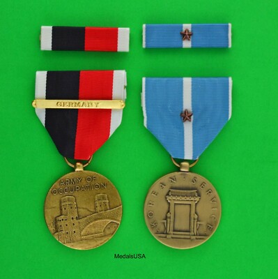 WWII Army Occupation & Korean War Medals Ribbons, Army & Air Force ...