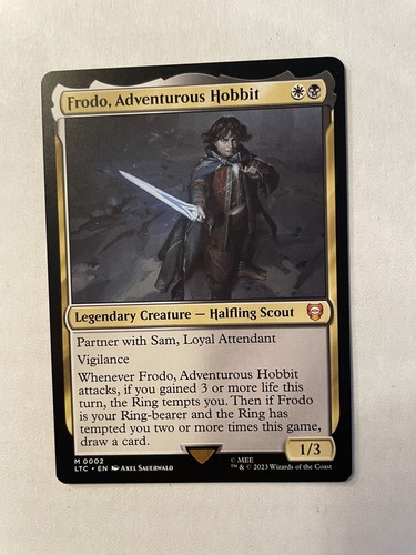 FRODO, ADVENTUROUS HOBBIT mtg NM-M Lord of The Rings Commander Mythic ...
