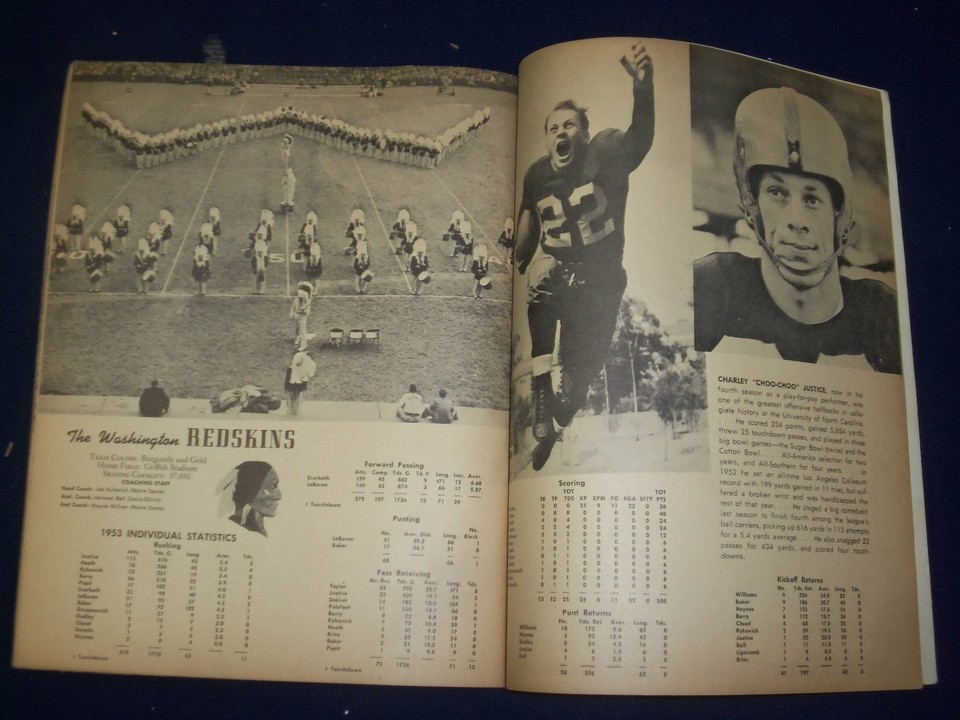 1954 PRO-FOOTBALL OFFICAL NATIONAL FOOTBALL LEAGUE YEAR BOOK - B 6526 ...