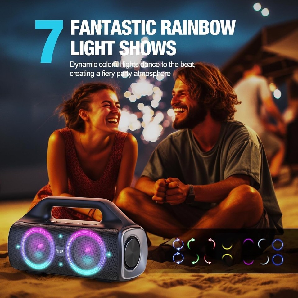 YIER Portable Bluetooth Speakers, 80W Peak Wireless Outdoor Speaker | eBay