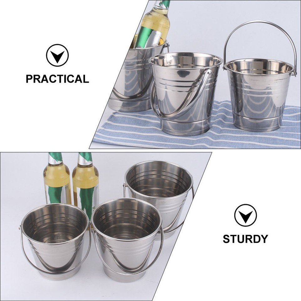 1PC Stainless Steel Ice Bucket Thickened Beer Bucket KTV Bar Ice Bucket ...