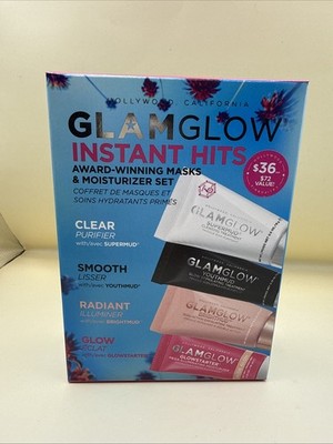 Glam glow instant hits award winning masks & moisturizer set new in box ...