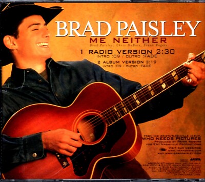 Brad Paisley - Me Neither (radio version) - PROMO CD Single | eBay
