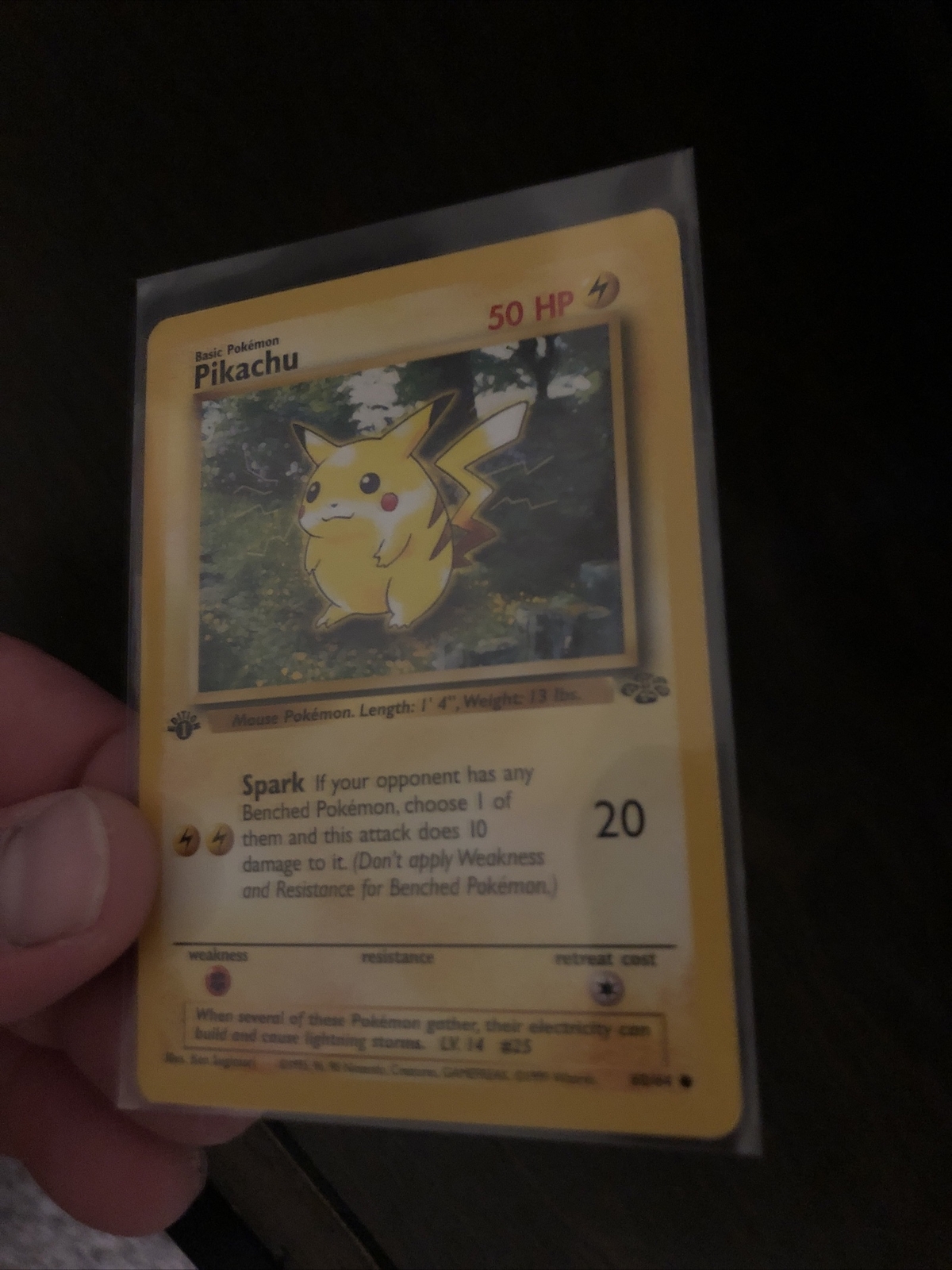 1999 Pokemon Pikachu 1st Edition Jungle Card With Red Cheeks 60/64 NM ...