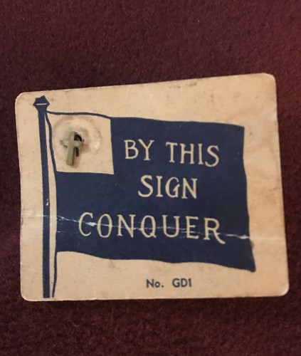 Vintage Original Brass Miniature Cross Lapel Pin with BY THIS SIGN ...