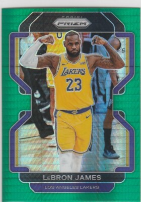 2021-22 Panini Prizm LeBron James #91 Hyper Green Prizm SP LA Lakers ...