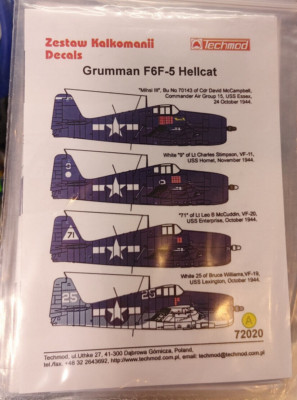 Techmod 1/72 Grumman F6F-5 Hellcat 72020 Decal Sheet | eBay