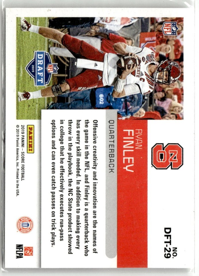 2019 Score #DFT-29 Ryan Finley NFL Draft 2019 | eBay