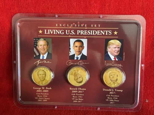 Living US Presidents 3 Pack Dollar Coins GW Bush, Obama, Trump | eBay
