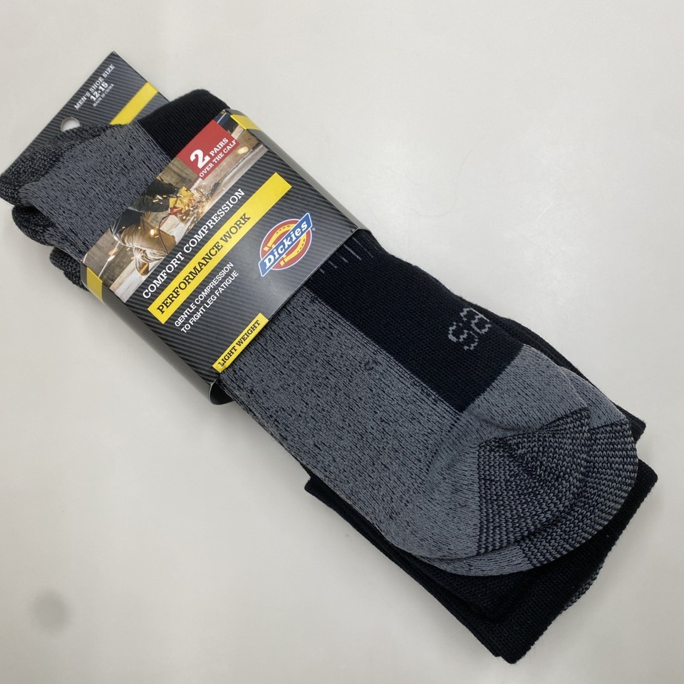 Dickies Men'S Light Compression Comfort Over-The-Calf 2-pack Socks Size ...