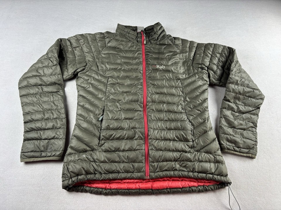 RAB Down Jacket Womens UK 14 Brown Microlight Down Fill Puffer Pertex ...