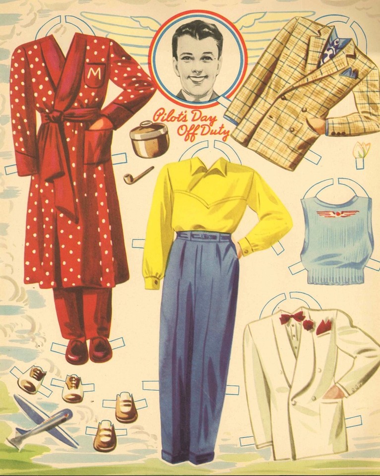 VINTAGE 1941 AIRLINER PAPER DOLLS ORIG SIZE UNCUT REPOR READ ALL | eBay