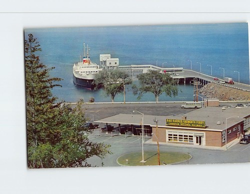 Postcard Bar Harbor Ferry Terminal MV Bluenose At Dock Bar Harbor Maine ...