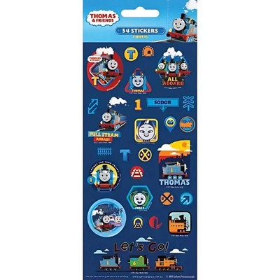 Thomas The Tank Engine Sticker Sheets 54pk (2 Sheets) Party Bag Fillers ...