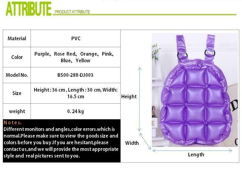Inflatable Bubble Backpack Blow Up Retro Rave Festive Bopping Spice ...