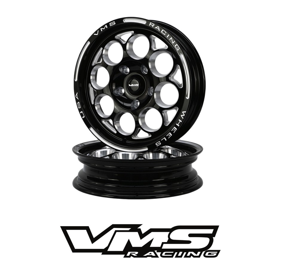 VMS RACING 5X114 MODULO F+R DRAG PACK WHEELS RIMS SET 15x10 +20ET ...