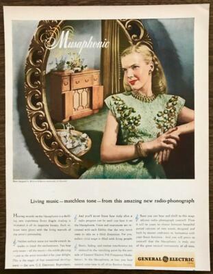 1946 General Electric GE Musaphonic Radio Phonograph Print Ad Living ...