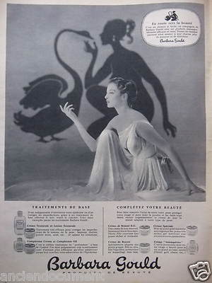 PUBLICITÉ 1955 BARBARA GOULD EN ROUTE VERS LA BEAUTÉ CRÈME LOTION ...