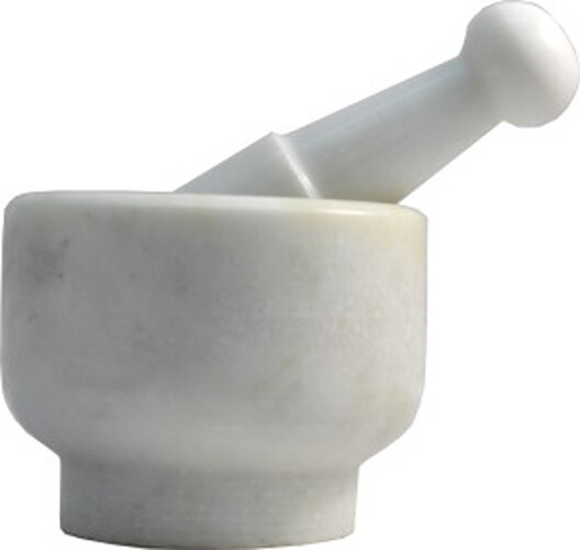 KSM White Marble Imam Dasta, Mortar and Pestle Set for Kitchen 4" inch ...