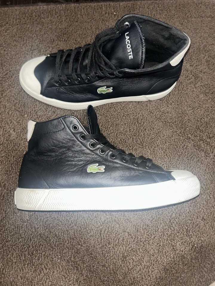 Lacoste men’s black high-top sneakers, size 9.5. Gently used in great ...