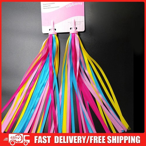 2x Bicycle Handlebar Tassel Streamers Kid Scooter Bike Ribbon (Yellow ...