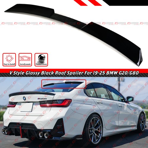 FOR 19-26 BMW G20 330i M340i G80 M3 V STYLE GLOSS BLACK REAR WINDOW ...