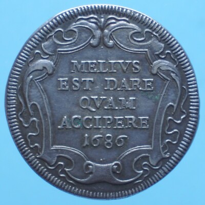 INNOCENZO XI TESTONE 1686 ROMA ARGENTO SILVER COIN mSPL CURRENCY ...