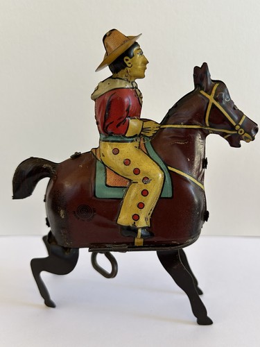 Ant’q Original SG Gunthermann Tin Litho Wind Up Bucking Bronco Cowboy ...