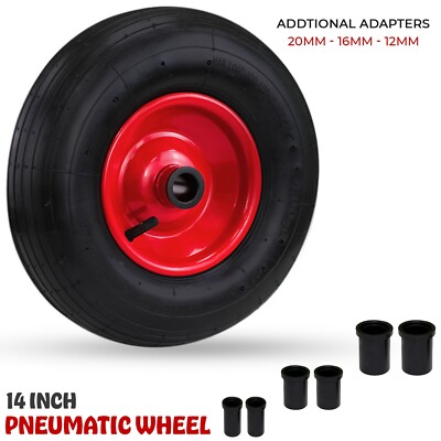 Wheelbarrow Wheel 35cm 14" Pneumatic Tyre Replacement 4.00-6, 150kg ...