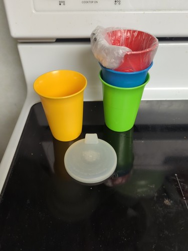 4 Tupperware Bell Tumblers Sippy Cups #109 7oz Multicolor | eBay
