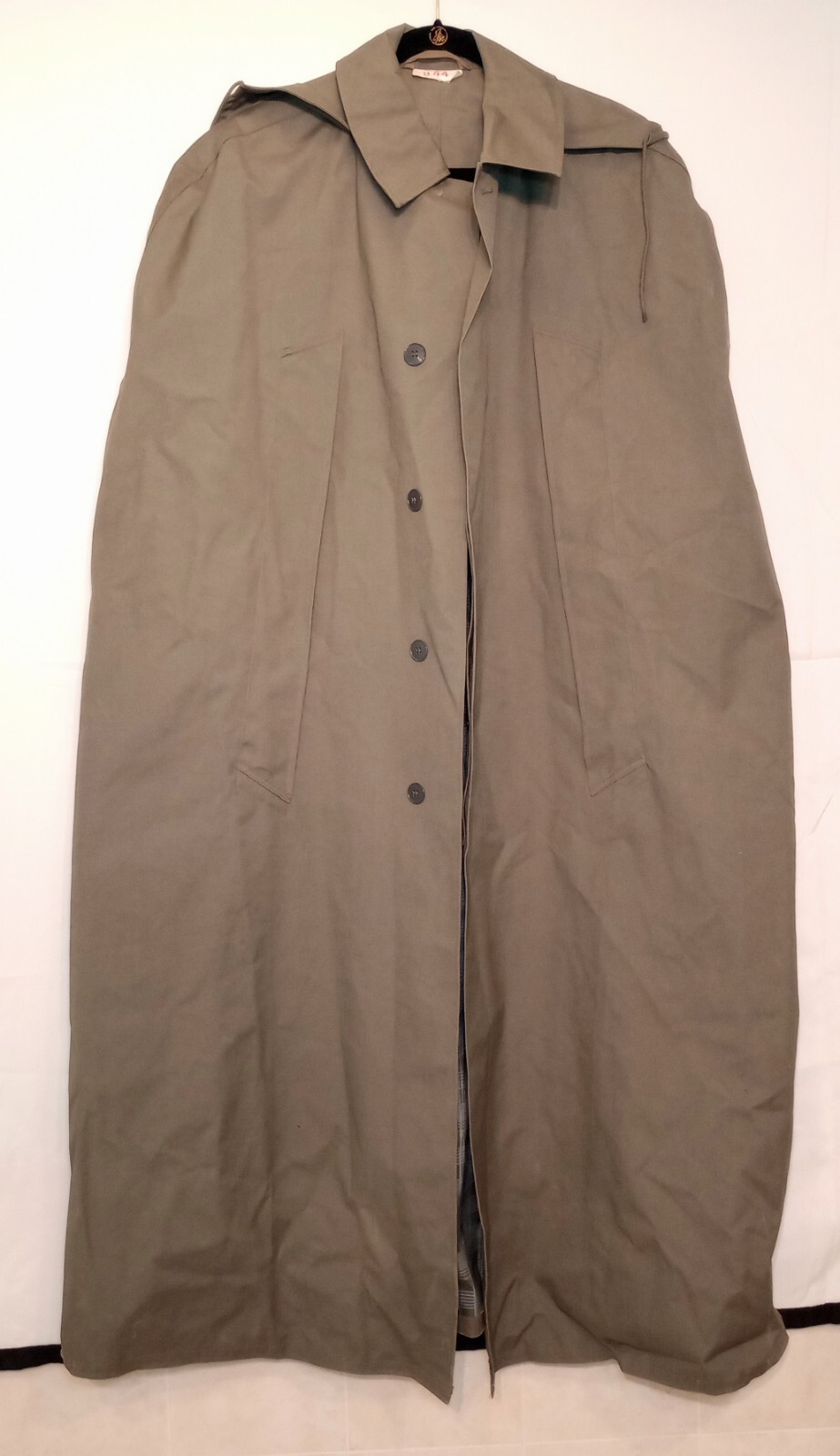 Vintage East German Military Cape Cloak Hooded Rainco… - Gem