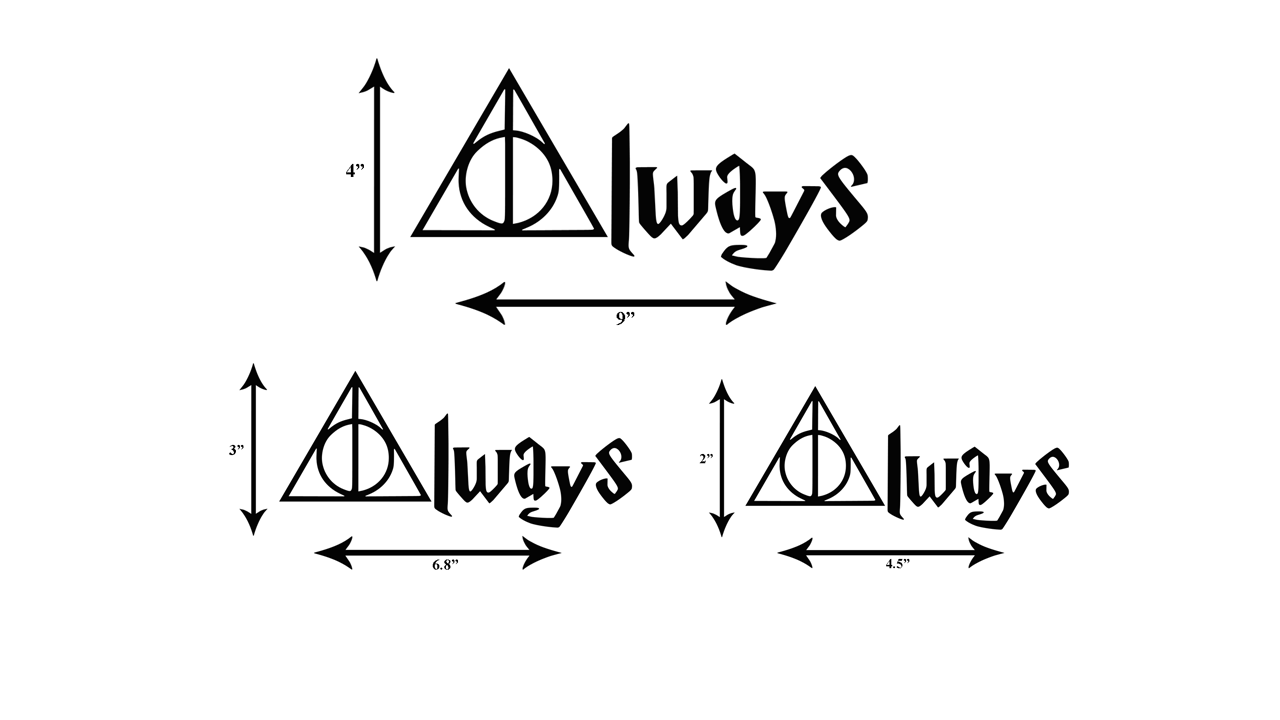 Always Deathly Hallows Harry Potter Vinyl Decal | eBay