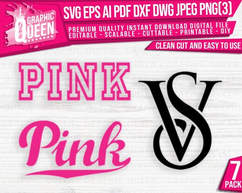 Love Pink BUNDLE logo digital file SVG Victoria Secret printable ...