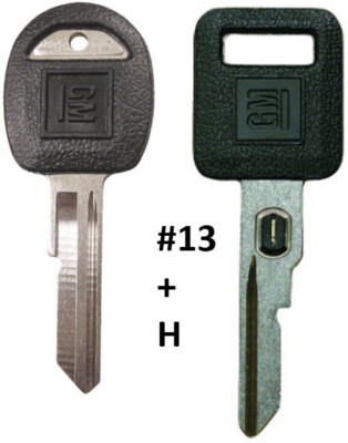 GM OEM Single Sided VATS Ignition Key #13 + Doors/Trunk GM OEM "Rubber ...