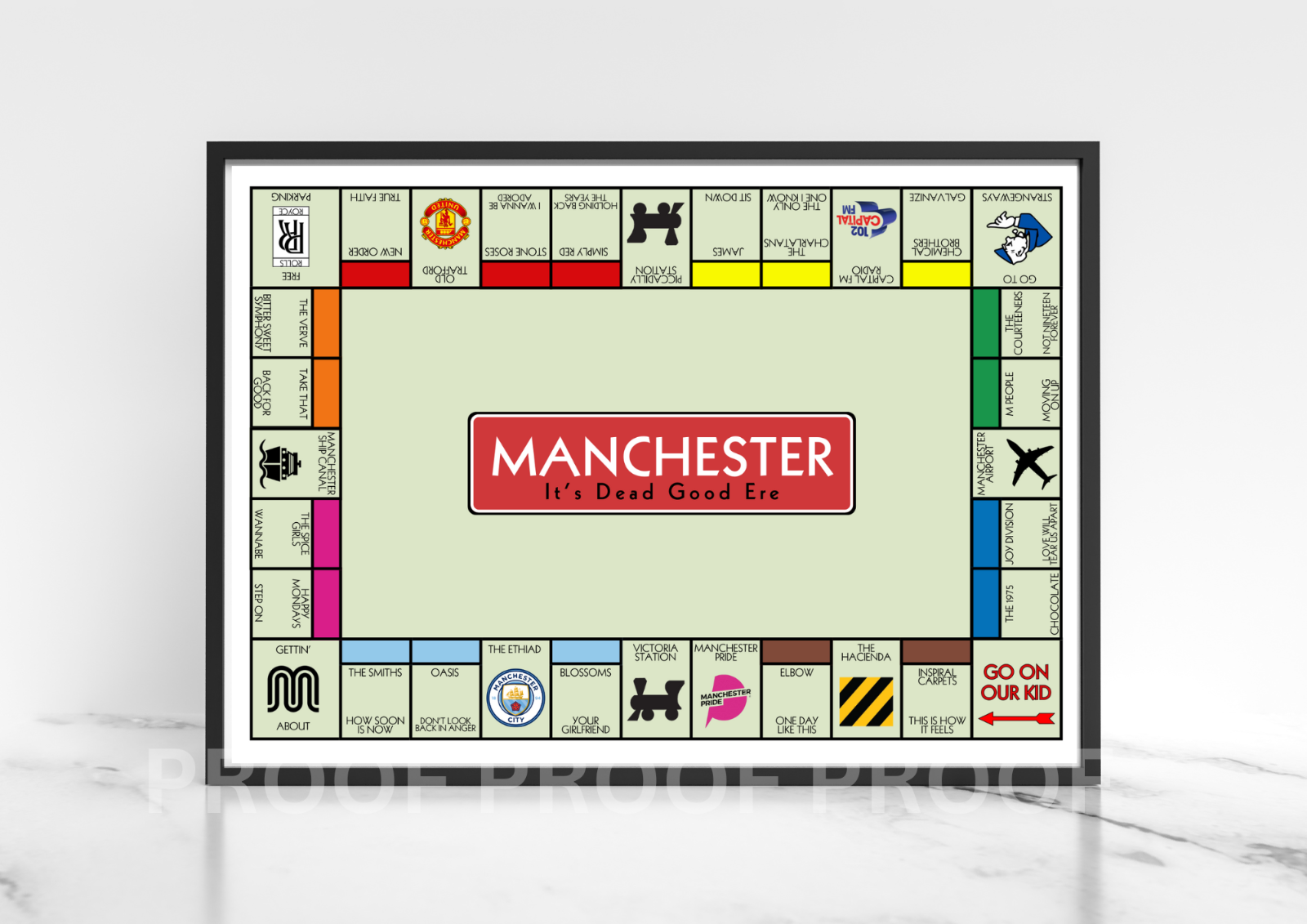 Manchester Monopoly Print / A5 A4 A3 / Manchester Art Gift | eBay UK