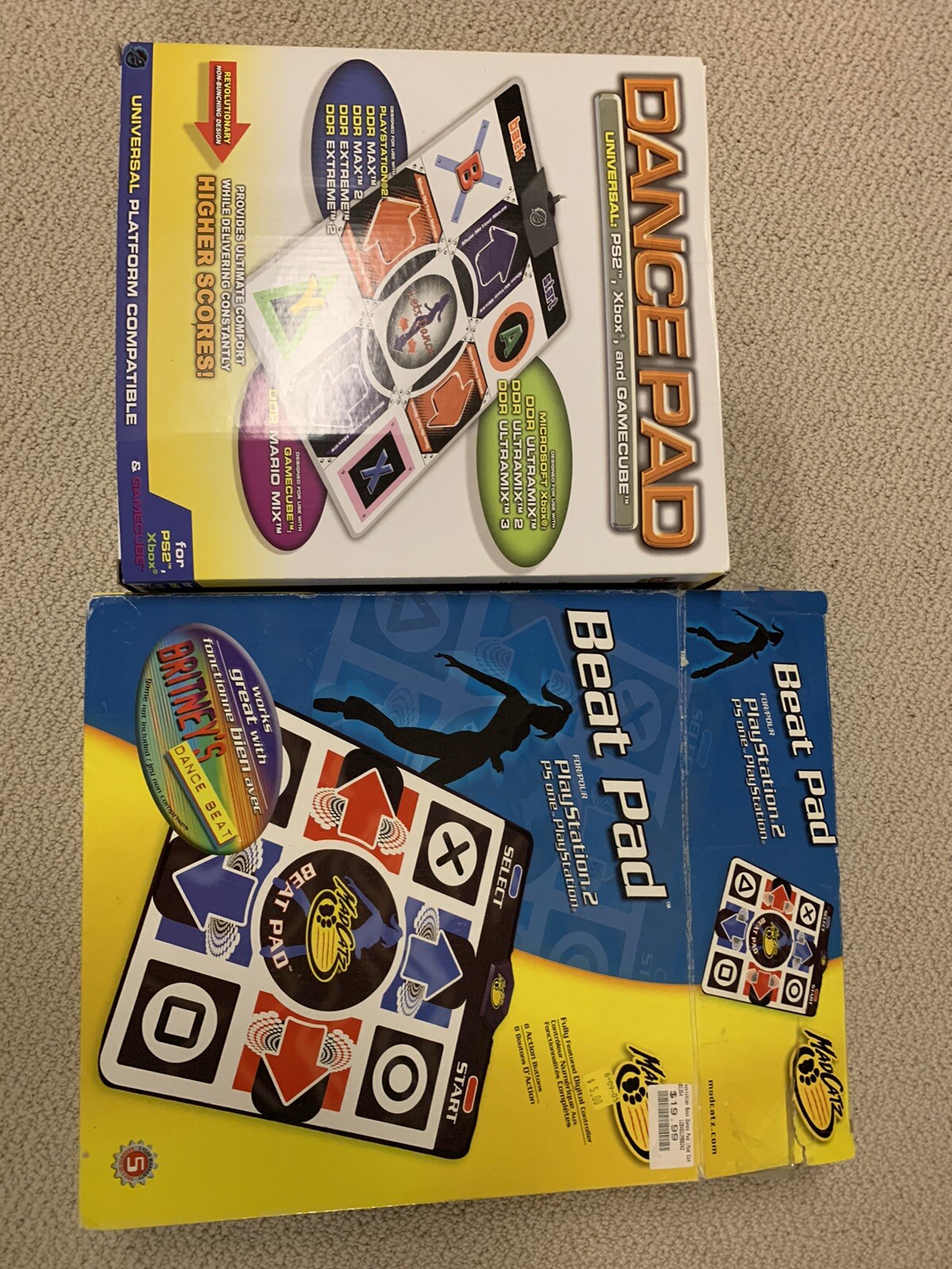 Two Dance pads: Mad Catz Beat Pad and GameStop Let's Dance Universal 3 ...