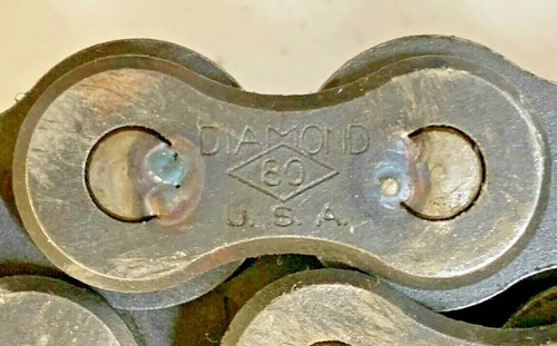 DIAMOND ROLLER CHAIN, 80R, 80/ 1" PITCH, RIVETED, CARBON STEEL, 10 FT ...