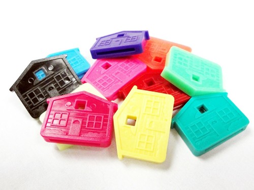 Lucky Line Key Caps House Shape Assorted Colors Fun Covers Identify Set ...